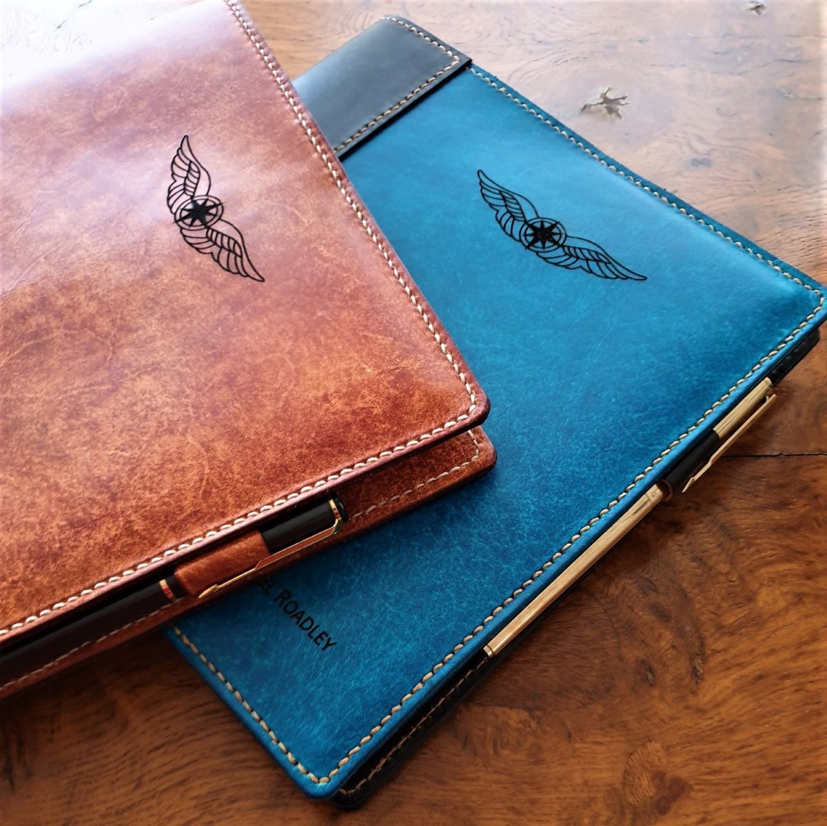Hers and His - A flying couple's Logbook Covers – Sparrowhawk Leather NZ