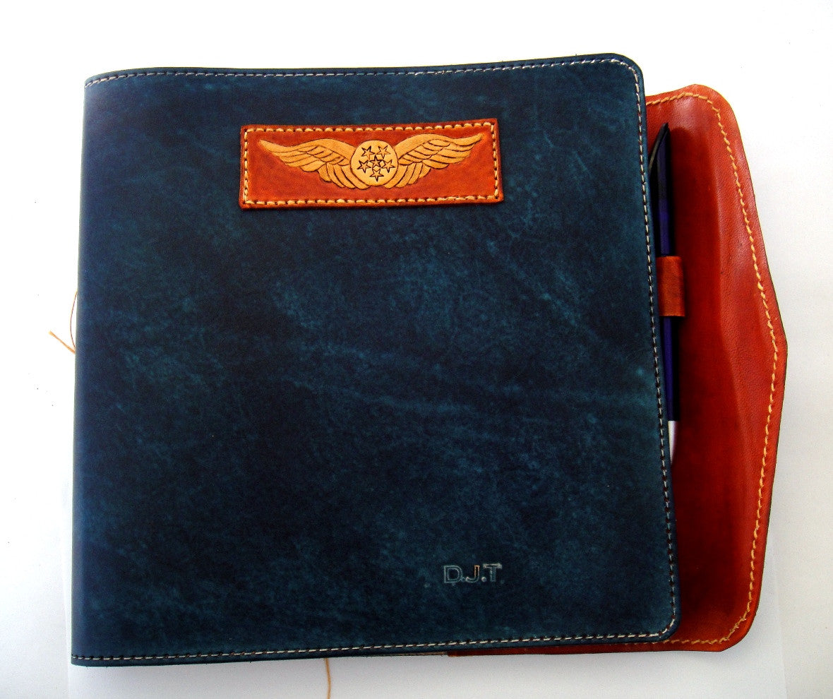 How to make a leather pilot logbook cover (hand dyed, wrap closure ...