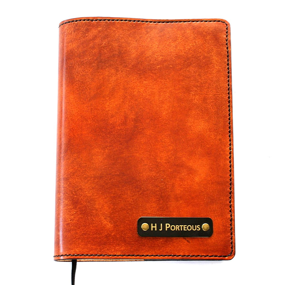 Leather Diary Cover A4 A5 custom nameplate - Sparrowhawk Leather ...