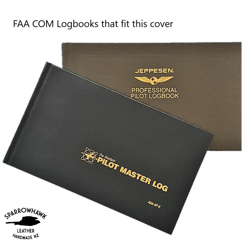 Handmade Leather FAA Professional Pilot Logbook cover ASA & Jeppesen ...