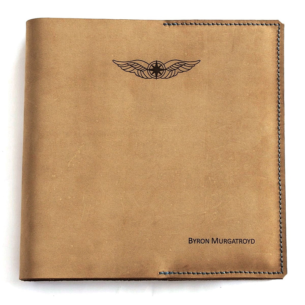 Pilot's Logbook Cover - Nubuck Leather - name & wings – Sparrowhawk ...