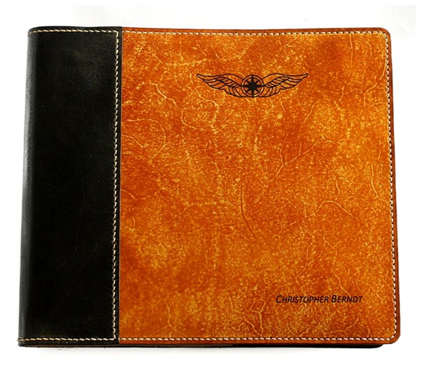 Pilot Logbook Cover leather custom made, wings & name engraved ...